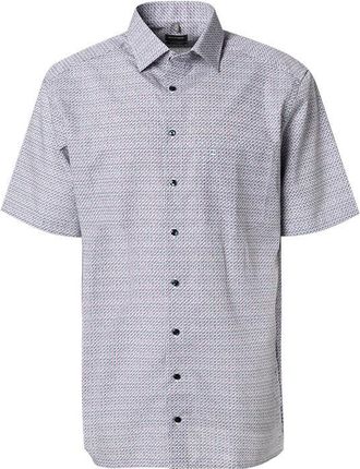 Olymp Herren Kurzarmhemd grau Baumwolle