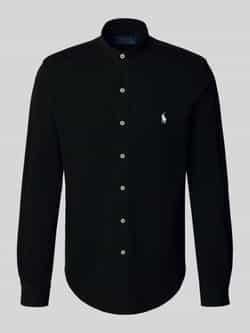 Polo Ralph Lauren Regular Fit Freizeithemd mit Label-Stitching und Stehkragen