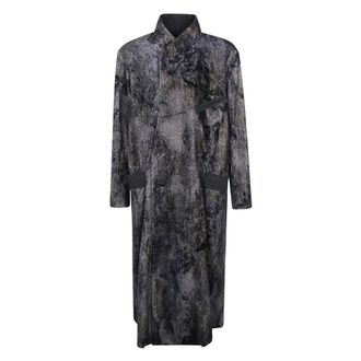 Ziggy Chen Manteau col montant en velours - Homme - Manteaux - Gris - Taille: S