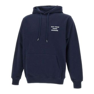 Dr&ocirc;le de Monsieur Homme, Sweatshirts et sweats &agrave; capuche, Bleu, Taille: XL Sweat &agrave; Capuche Bleu avec Logo Imprim&eacute;