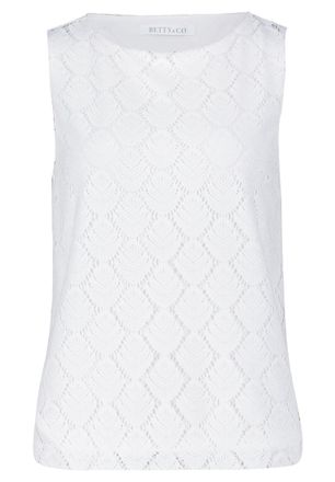 Betty & Co Damen Strukturshirt mit U-Boot-Ausschnitt 36, Rohwei&szlig;