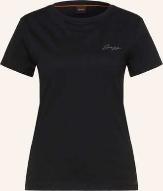 HUGO BOSS T-Shirt Elove Mit Schmucksteinen schwarz