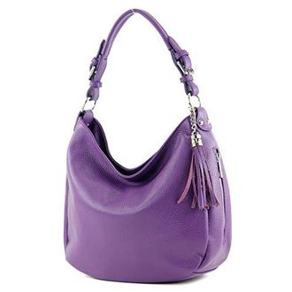 modamoda.de T200 - ital épaule/sac à bandoulière en cuir, Couleur:pourpre