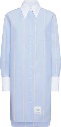 Thom Browne Femme, Robes, Bleu, Taille: 36 FR Robe Chemise &agrave; Rayures