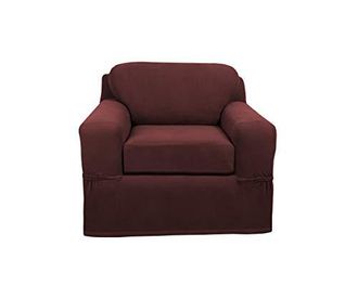 Maytex Pixel Ultra Soft Stretch Arm Furniture Cover, Wine Red Slipcover, 2-teiliger Stuhl