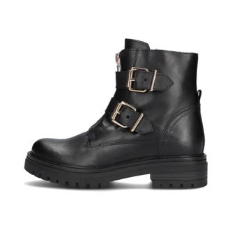 Omoda Schwarze Bikerstiefel mit Goldschnallen - - Shoes - Damen - Schwarzk - 38 EU