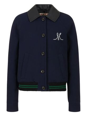 Marni Bestickte Bomberjacke - Blau