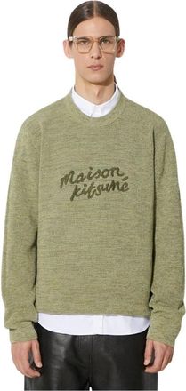 Maison Kitsun&eacute; Herren, Strickwaren, Gr&uuml;n, SGr&ouml;&szlig;e