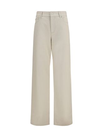Fendi Womens Jeans Ff Reverse Beige Cotton