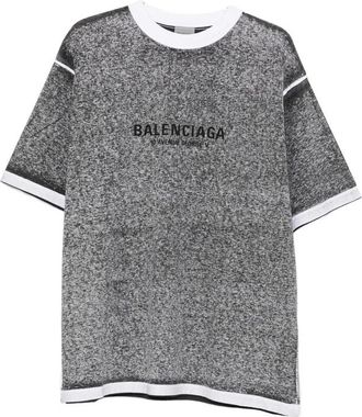 Balenciaga Logo-print Heathered T-shirt