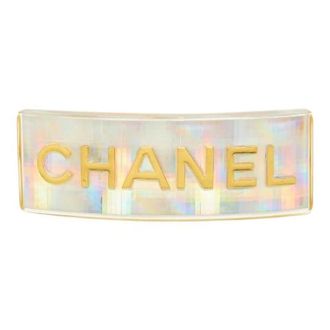 Chanel Pre-owned Logo Barrette Haar-Accessoire - - Pre-owned - Damen - Wei&szlig; - ONE SIZE