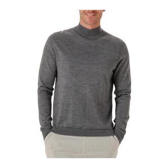Profuomo Grauer Mock Neck Merino Pullover - - Knitwear - Herren - Grau - S