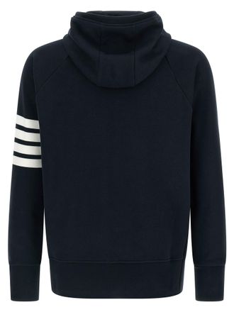 Thom Browne Striped Cotton Hoodie - Blue