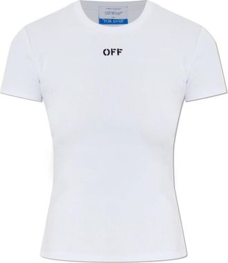 Off-white Femme, Tops, Blanc, Taille: 40 FR Off Stamp Ribbed Tee