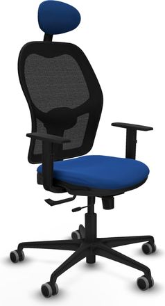Piqueras y Crespo B&uuml;rostuhl mit 1D-Armen, h&ouml;henverstellbarer Lendenwirbelst&uuml;tze und festem Kopfteil, ausgestattet mit Syncro/Traslack und injiziertem Schaumstoff, Schwa