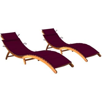 vidaXL Vidaxl - Sonnenliegen 2 Stk. mit Auflagen Massivholz Akazie