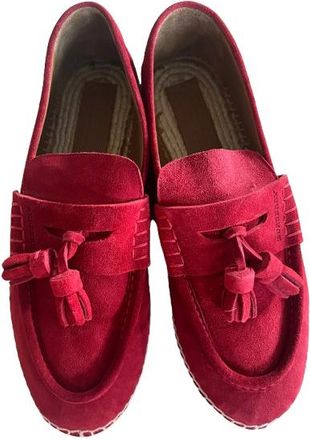 Burberry Red Suede Loafers Size 41