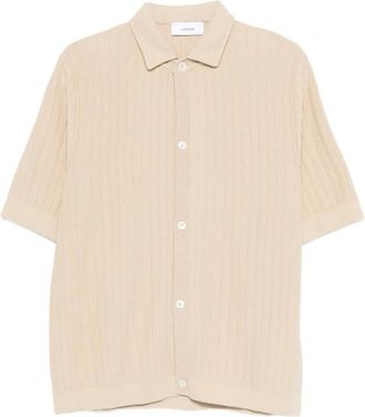 Lardini Homme, Pulls, Beige, Taille: M Short-Sleeve Cotton Shirt