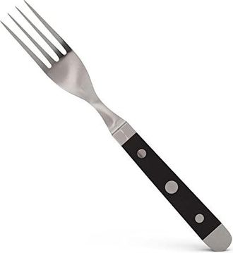 Gude Solingen - Tafelgabel geschmiedet, 9 cm, POM schwarz, ALPHA, Doppelkropf, Handmade Germany