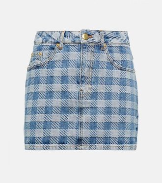 Ami Mini-jupe en jean &agrave; carreaux