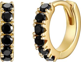 Glanzst&uuml;cke M&uuml;nchen Ohrringe - Sterling Silber Creolen Zirkonia - Gr. unisize - in Gold - f&uuml;r Damen