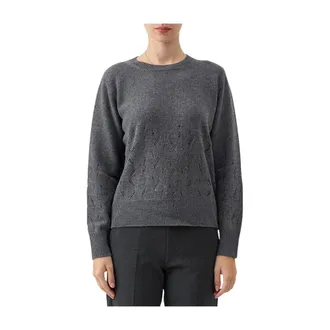 Le Tricot Perugia Girocollo Traforato - - Knitwear - Damen - Grau - S