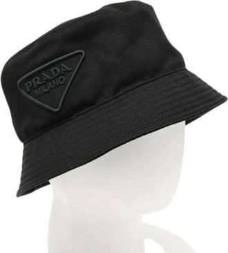 Prada unisex, Pre-owned, Noir, Taille: ONE Size Chapeau en coton Pre-owned