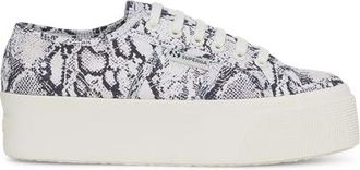 Superga Mixte 2790 Print Plat Oxford, White Ivoire Navy Sn, 36 EU