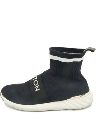 Louis Vuitton baskets Aftergame en maille &agrave; d&eacute;tail ray&eacute; - Noir