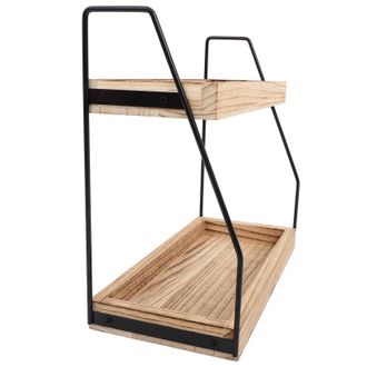 BESPORTBLE Kaffeestation Organizer Holz Metall 2-st&ouml;ckiges K&uuml;chengew&uuml;rzregal f&uuml;r Arbeitsplatte multifunktional Kosmetik- und Badezimmeraufbewahrung