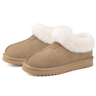Mishansha Chaussures dhiver Femme Hiver Pantoufles Chaudes Slippers Peluche Antidérapants Marron Clair GR.37