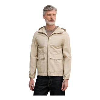 Benetton Kurze Baumwolljacke mit Kapuze und Pattentaschen - - Jackets - Herren - Beige - XL