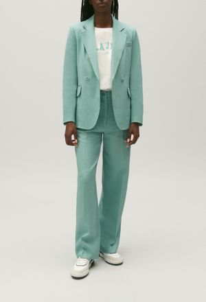 Claudie Pierlot Veste tailleur lin mélangé vert deau