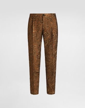 Dolce & Gabbana Brocade Trousers - Mann Hosen Und Shorts Burgunderrot 44