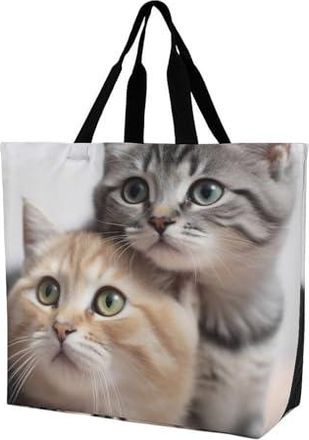 Generic Chats Sac Fourre-Tout L&eacute;ger Tote Bag Grand Sac A Main Femme Pour Travail Plage Universit&eacute;