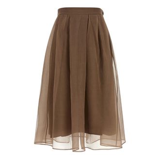 Brunello Cucinelli Damen, R&ouml;cke, Braun, XLGr&ouml;&szlig;e