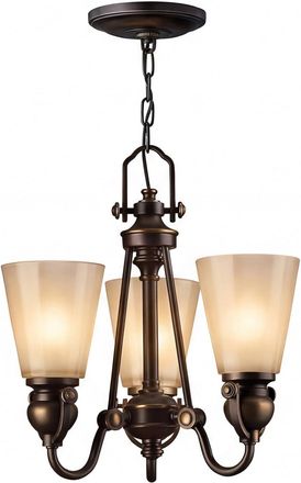 Licht-Erlebnisse Edler Kronleuchter ANABELL 7 in Bronze Beige 3-flmg verstellbar Esstisch Wohnzimmer Vintage Design Lampe