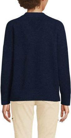 Lands End Pullover und Schal im Set, Damen, Größe:36-38 regular, Blau, Wolle/Polyester/Viskose, by Lands End