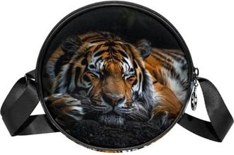Generic Petit sac &agrave; bandouli&egrave;re Circle pour femme, petit sac &agrave; bandouli&egrave;re avec fermeture &eacute;clair, bretelles r&eacute;glables, sac &agrave; main rond d&eacute;contract&eacute; pour femmes