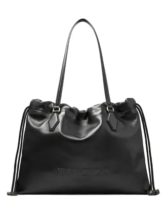 Jimmy Choo London grand sac cabas en cuir &agrave; lien de resserrage - Noir