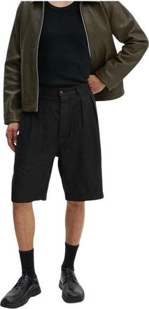 Sunflower Homme, Shorts, Noir, Taille: M Short en lin pliss&eacute;