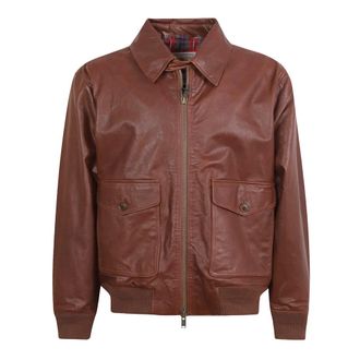 Baracuta Leder-Bomberjacke - - Jackets - Herren - Braun - XS