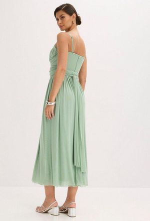 Bonprix Maxikleid Maxi-L&auml;nge, ohne &Auml;rmel, Regular Fit, aus Mesh-Obermaterial