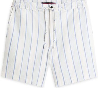 Tommy Hilfiger Sommerliche baumwoll-Shorts mit Streifen und Netzstruktur in