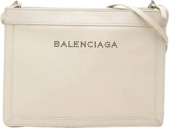Balenciaga Pre-owned Pochette Bandouli&egrave;re Marine - Femme - Pre-owned - Blanc - Taille: ONE Size
