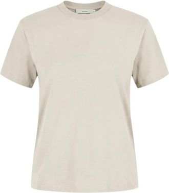 Vince Pima Baumwoll-Rundhals-T-Shirt - - Tops - Damen - Beige - S