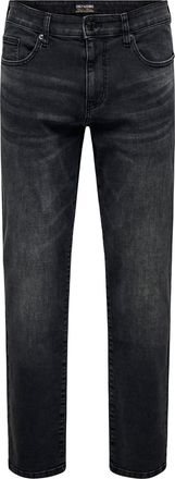 Only & Sons Herren Jeans ONSWEFT Regular - Mid Waist -Regular Fit - Blau Schwarz, Gr&ouml;&szlig;e:38W / 34L, Farbe:22034101 Washed Black