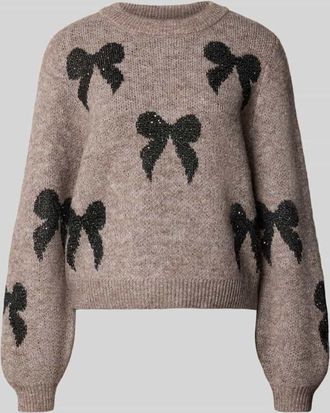 Only Pullover mit Glitzer-Schleifenprint
