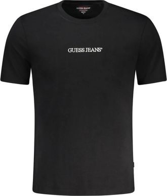 Guess Homme, Tops, Noir, Taille: S T-shirt Slim Fit en Coton &agrave; Manches Courtes