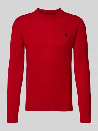 Mc Neal Slim Fit Strickpullover aus reiner Wolle mit Label-Stitching